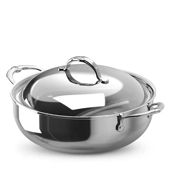 HESTAN Probond Luxe 5-qt. Polished Professional Clad Stainless Steel Dutch Oven With Lid - Silver