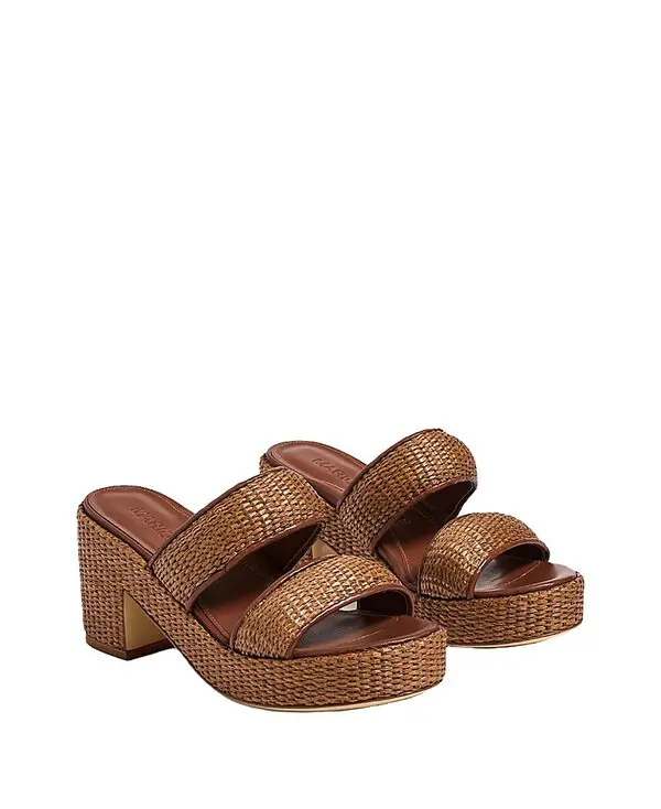 Marion Parke Raffia Amelia Platform Sandals - Dark Brown