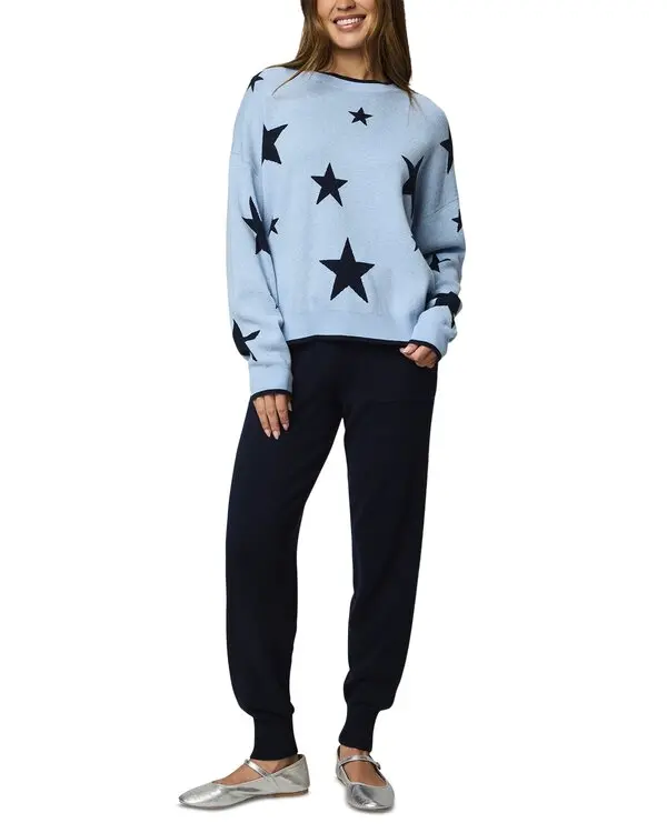 Splendid Silvie Star Crewneck Pullover Sweater