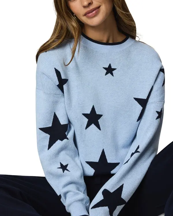 Splendid Silvie Star Crewneck Pullover Sweater