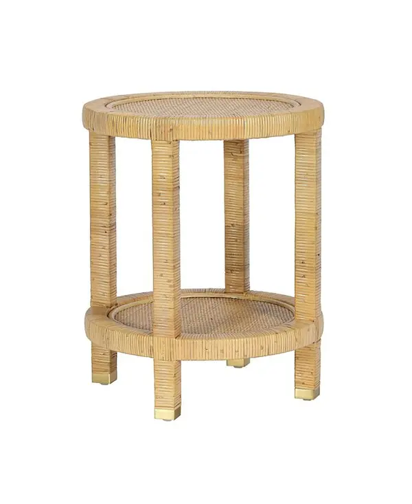 TOV FURNITURE Amara Rattan Side Table - Natural