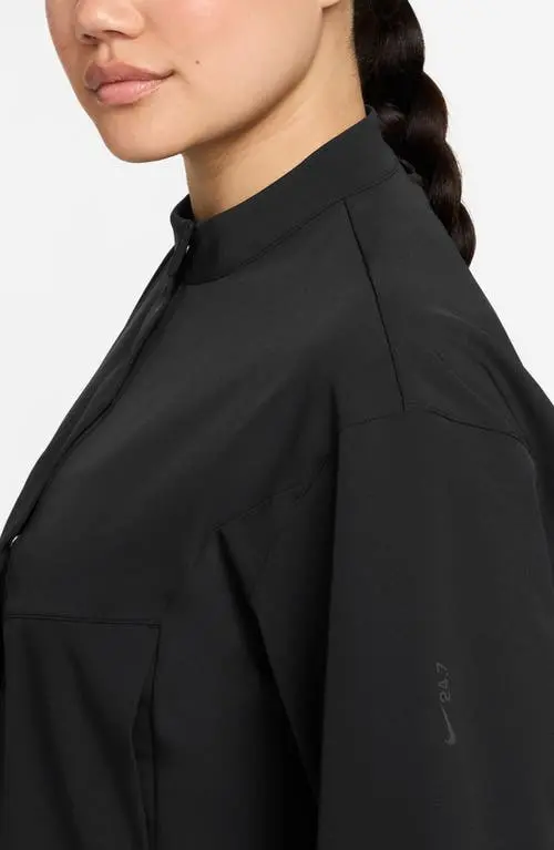 Nike 24.7 Perfectstretch Dri-fit Crop Trench Jacket - 010 Black/dkskgy