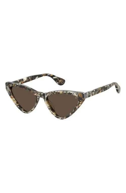 STUART WEITZMAN 55mm Cat Eye Sunglasses - Pattern Havana/brown