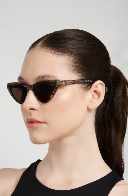 STUART WEITZMAN 55mm Cat Eye Sunglasses - Pattern Havana/brown