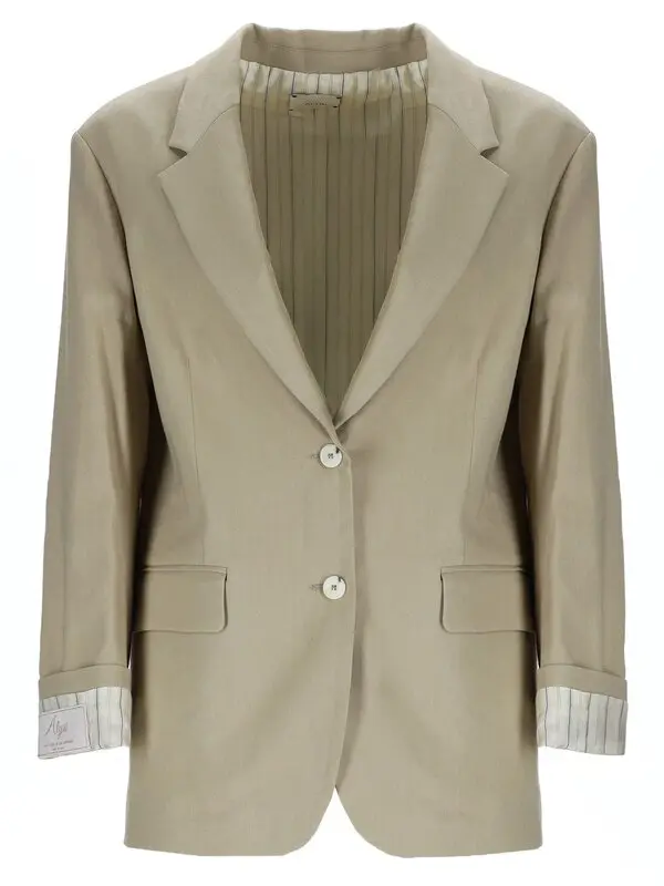 ALYSI Linen Blend Blazer - Beige