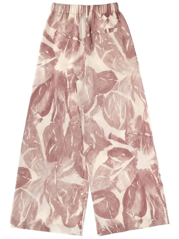 ALYSI Silk Wide Leg Pants - Powder