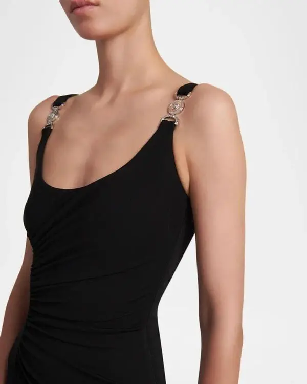Versace Viscose-jersey Ruched Midi Dress