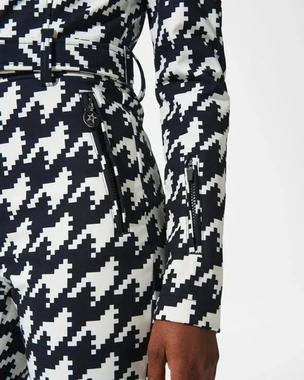 Perfect Moment Tignes Houndstooth Hooded Ski Suit - Houndstoot