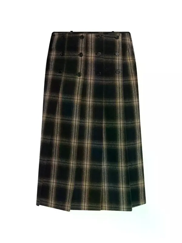 Attico Plaid Button Skirt