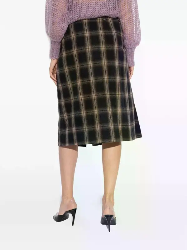 Attico Plaid Button Skirt