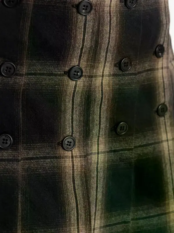 Attico Plaid Button Skirt