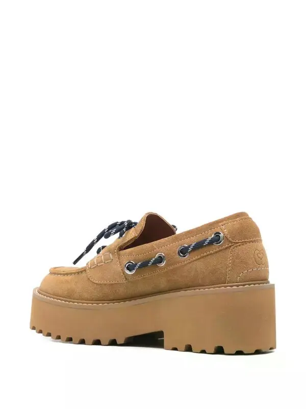 Maje Suede Platform Boat Shoes