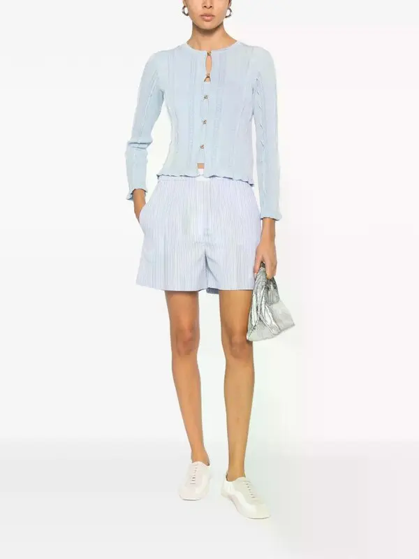 Maje Openwork Knit Cardigan Set With Frilled Trim