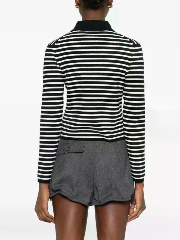 Maje Striped Button Cardigan - Blue