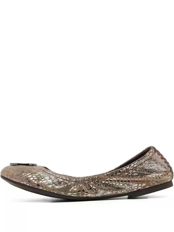 Tory Burch Metallic Snakeskin Ballet Flats