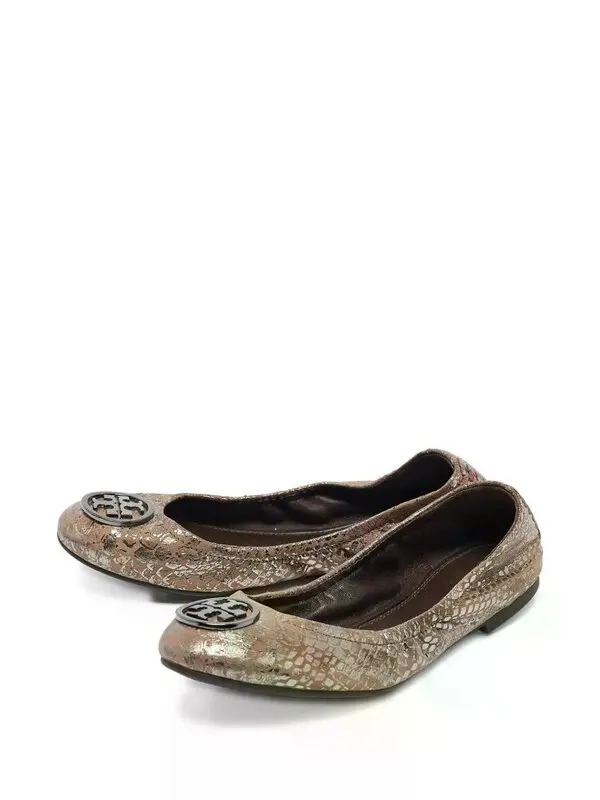 Tory Burch Metallic Snakeskin Ballet Flats