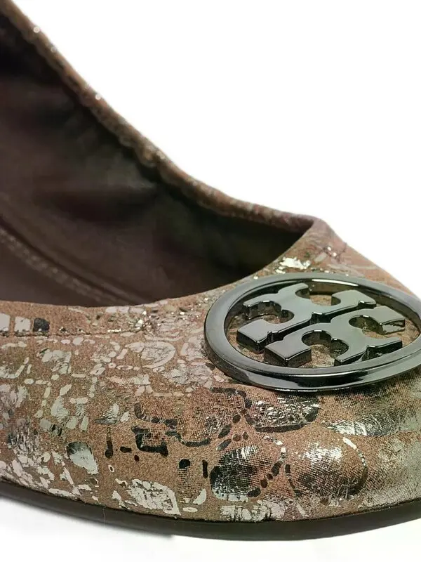 Tory Burch Metallic Snakeskin Ballet Flats