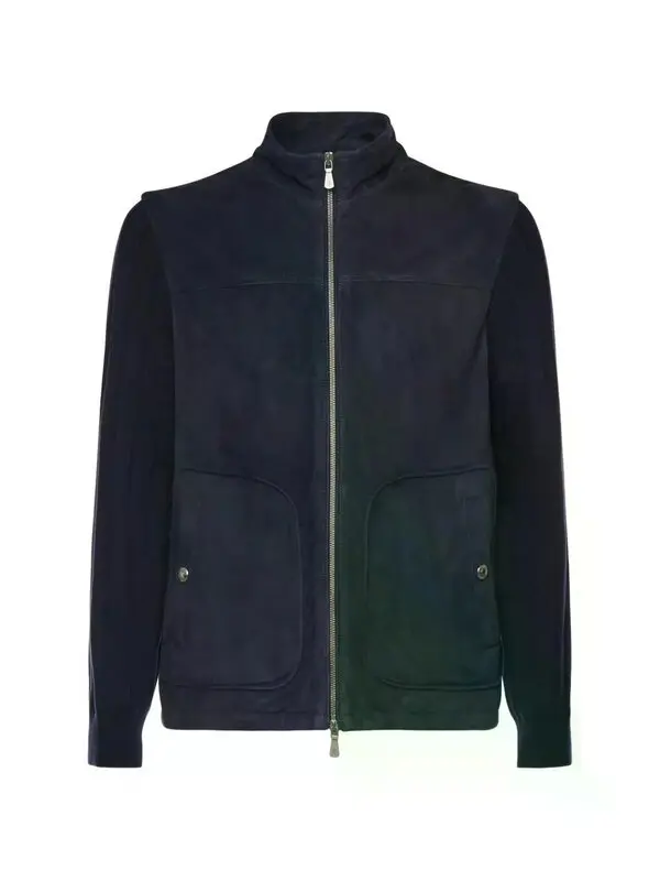 Eleventy Paneled Zip-up Jacket - Blue