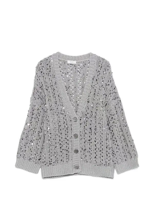 Peserico Sequin-embellished Button Cardigan