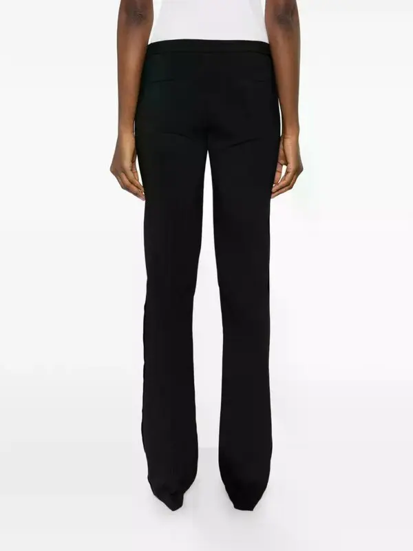 Elisabetta Franchi Lightweight Crepe Trousers With Raw-edge Trims - Black