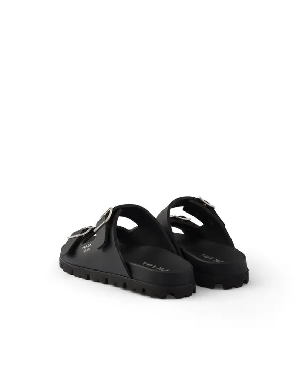 Prada Rubber Slides - Black