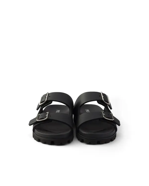 Prada Rubber Slides - Black