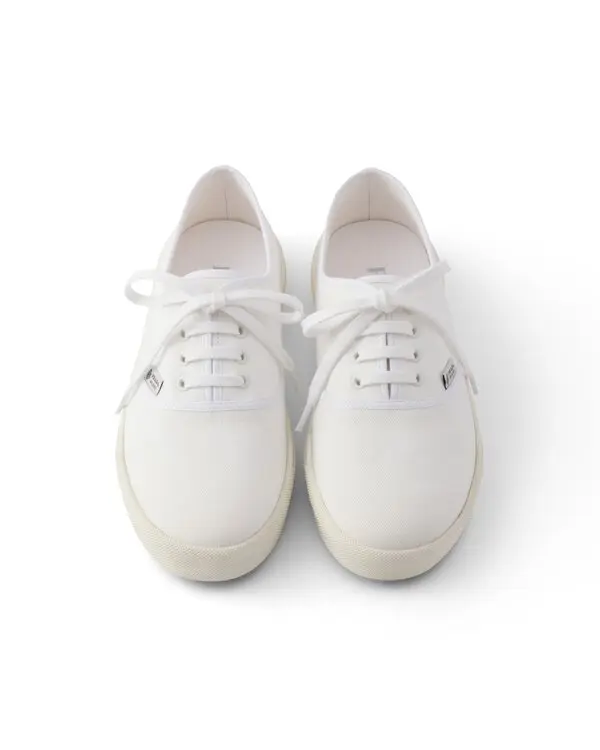 Prada Drill Fabric Laced Sneakers