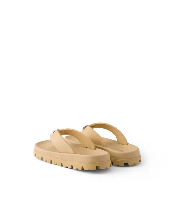 Prada Rubber Thong Sandals - Neutral