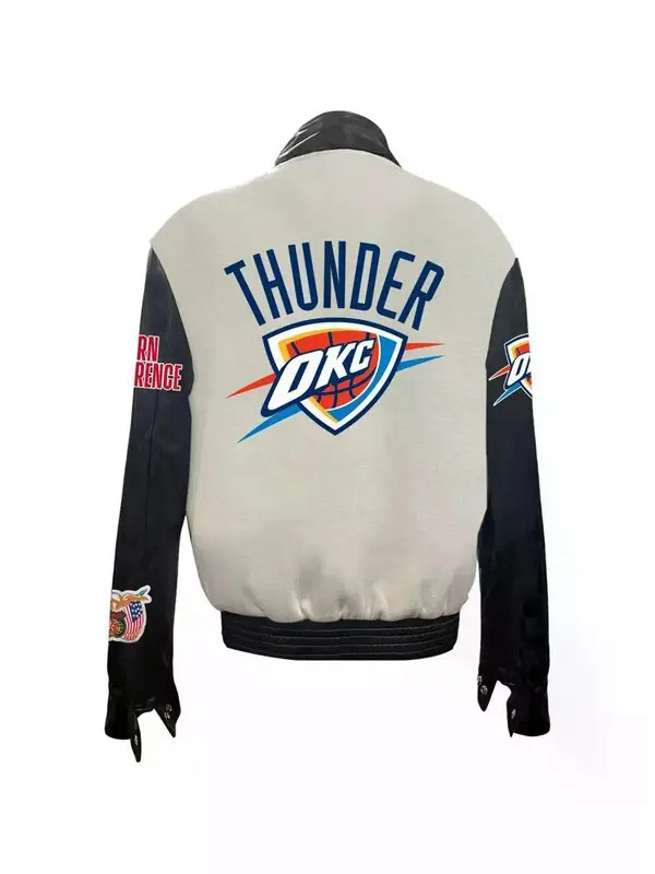 JEFF HAMILTON Oklahoma City Thunder Varsity Jacket - Neutrals