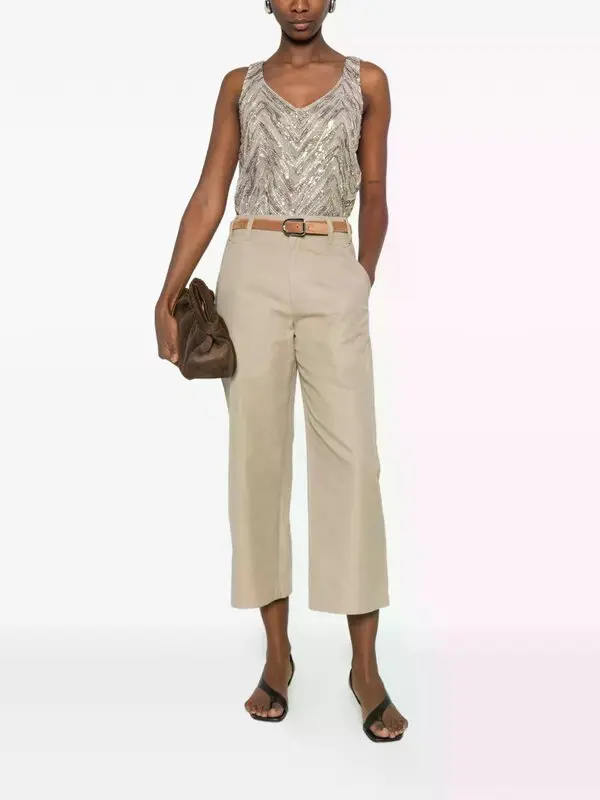 Brunello Cucinelli Straight-leg Cotton Trousers - Neutrals