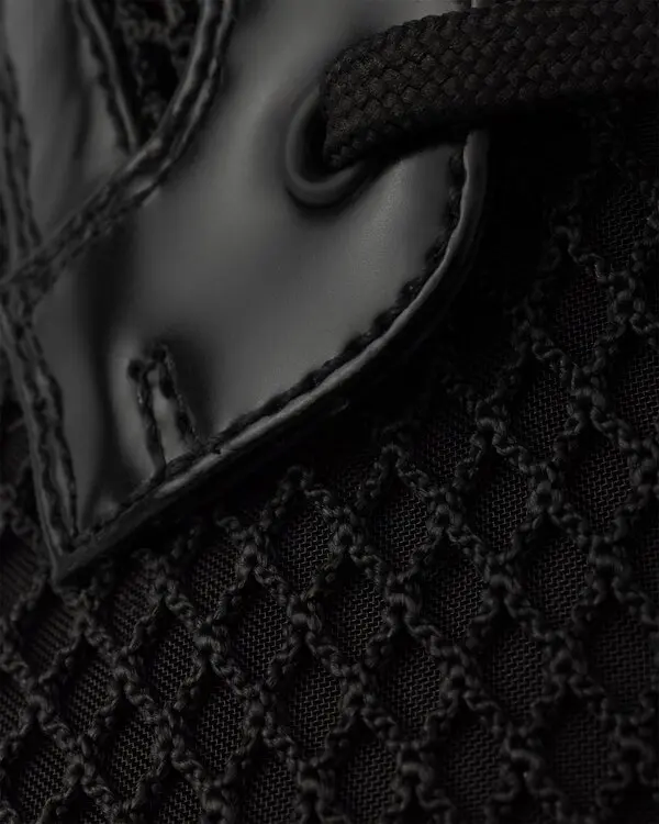 Prada Mesh And Brushed Leather Booties With Pouch