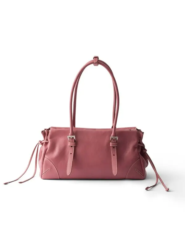 Prada Antiqued Leather Tote Bag - Pink