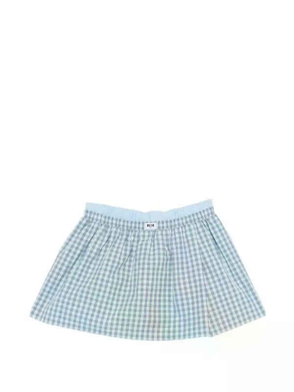 MSGM Check Print Short Skirt