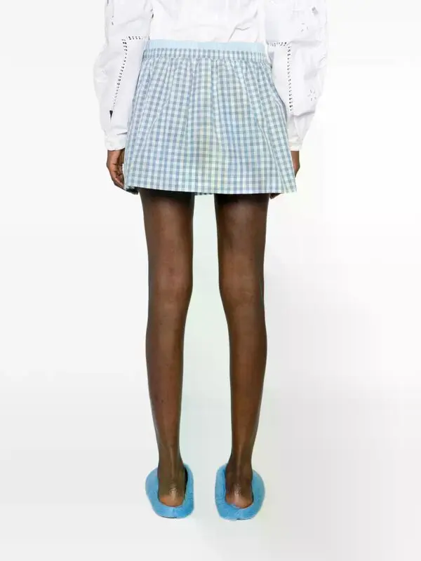 MSGM Check Print Short Skirt