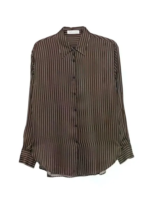 THE FRANKIE SHOP Peri Striped Shirt - Brown