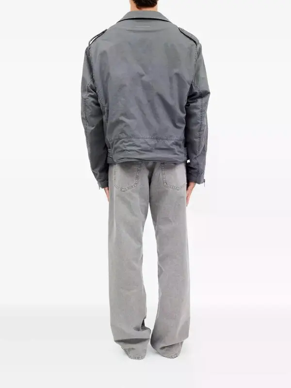 MAISON MARGIELA Belted Zip-up Biker Jacket - Grey