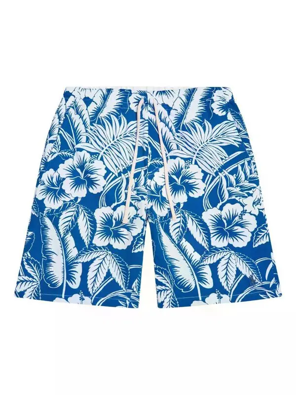 Polo Ralph Lauren Tropical-print Cotton Shorts - Blue