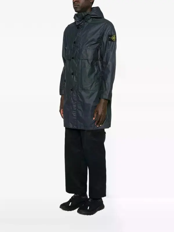 Stone Island Button-fastening Hooded Coat