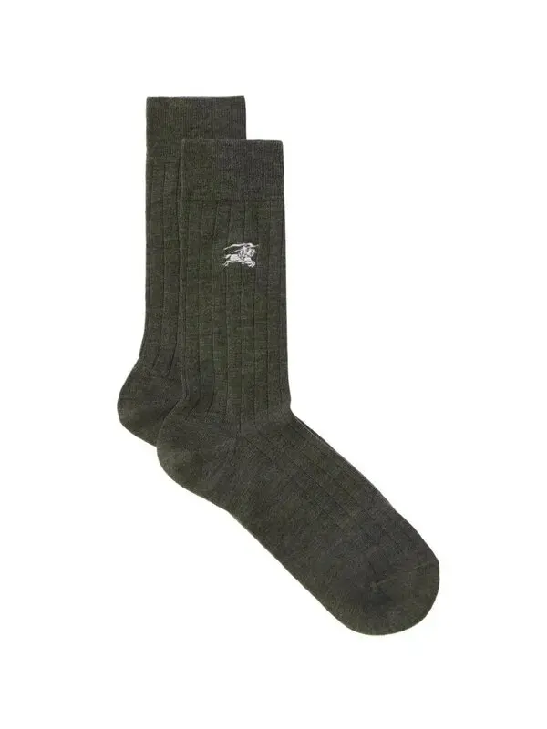 Burberry Embroidered Logo Socks - Green