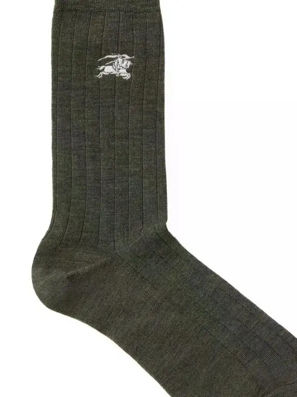 Burberry Embroidered Logo Socks - Green