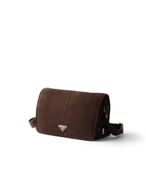 Prada Suede Shoulder Bag - Brown
