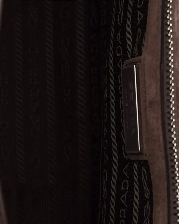 Prada Suede Shoulder Bag - Brown