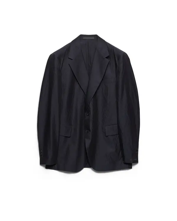 Prada Single-breasted Cotton And Silk Jacket - Blue