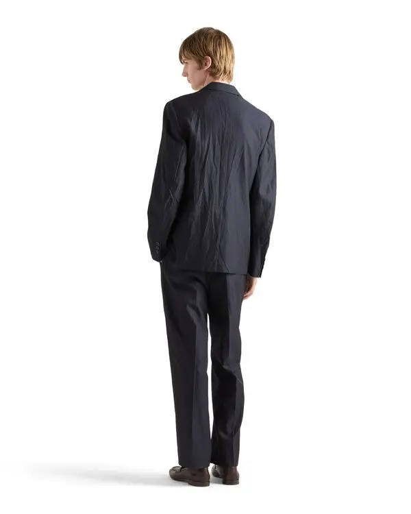 Prada Single-breasted Cotton And Silk Jacket - Blue