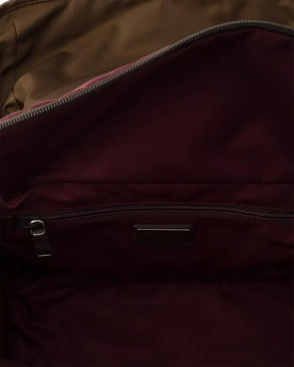 Prada Re-nylon And Leather Shoulder Bag - Red