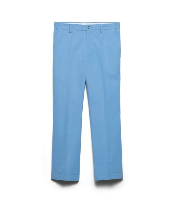 Prada Poplin Trumpet Flare Pants - Light Blue