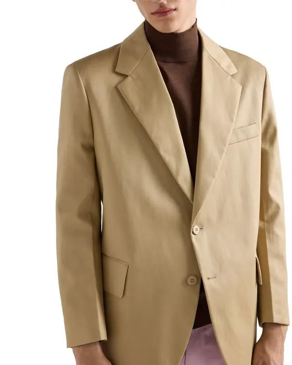 Prada Single-breasted Cotton Jacket - Neutral