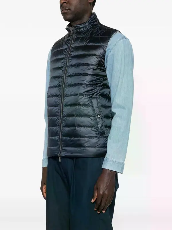 Herno Zip-fastening Quilted Gilet - Blue