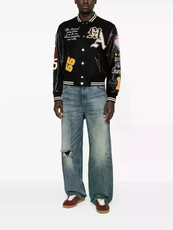 Amiri Appliqué Letter Bomber Jacket - Black