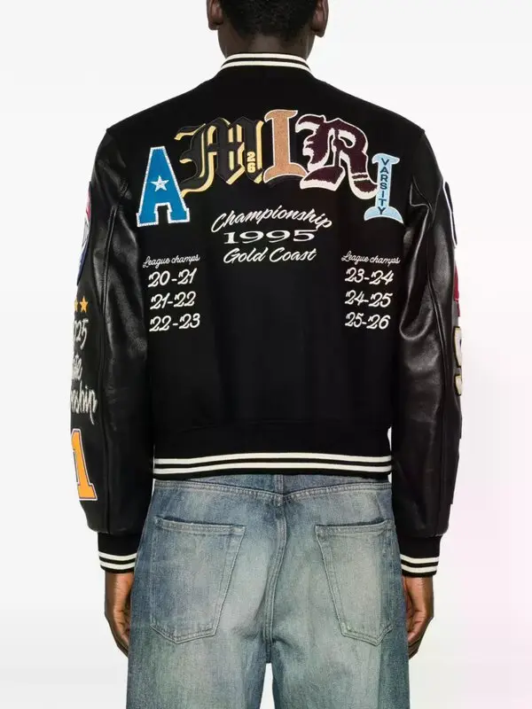 Amiri Appliqué Letter Bomber Jacket - Black